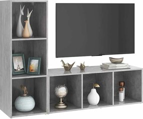 TV skříňky 2 ks betonově šedé 107 x 35 x 37 cm dřevotříska 3079938