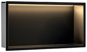 Rea Rea, LED polička na zapuštění 60x30x10 cm, 12W, 3000K, černá matná, REA-08541
