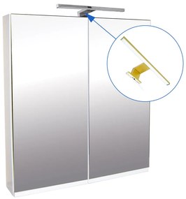 Comodo Zrcadlová skříňka Atica 70 ZS LED-G s osvětlením Any LED 30 G, zlatá