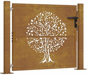 Zahradní branka 100 x 75 cm z cortenové oceli, design stromu 153160