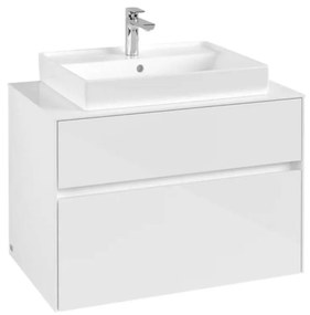 Villeroy & Boch Collaro - Umyvadlová skříňka, 80x55x50 cm, 2 zásuvky, Glossy White C08000DH