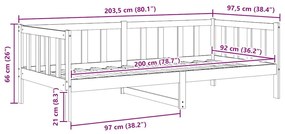 vidaXL Marketos Válenda bílá masivní borovice 90 x 200 cm
