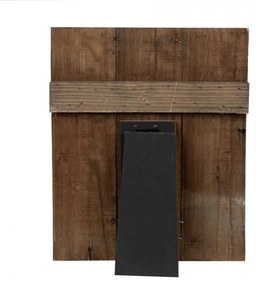 Hnědý antik dřevěný fotorámeček s klipem Clipp - 25*3*32 cm / 13*18cm