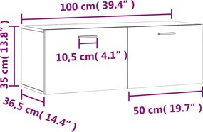 vidaXL Nástěnná skříňka 100 x 36,5 x 35 cm kompozitní dřevo [830153] Barva: šedá sonoma