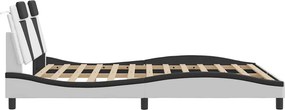 Rám postele Viana bez matrace bílý a černý 160 x 200 cm umělá kůže 3208109