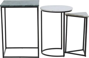 Odkládací stolky v sadě 3 ks s mramorovou deskou 40x40 cm Mandoli – Premier Housewares