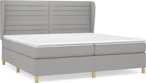 Box spring postel s matrací světle šedá 200 x 200 cm textil 3128629