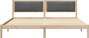 Rám postele s čelo Tmavě šedá 200 x 200 cm Masivní borové dřevo 3394239