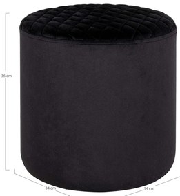 House Nordic Černý pouf EJBY 1501109AA