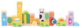 Bigjigs Toys Dřevěné barevné kostky Safari
