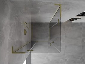 Mexen Mist-H L Duo, 2-křídlý ​​sprchový kout 95 x 95 cm, čiré sklo, zlatý lesklý profil, 8A5L-095L-095P-50-00
