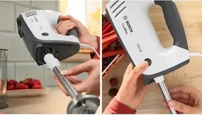 Bosch MFQ37470 bílo-černá / Ruční mixér / 750 W / 5 rychlostí / turbo