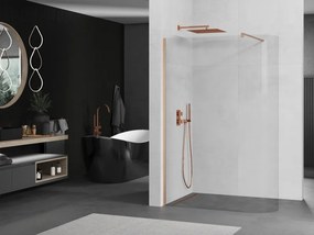 Mexen Kioto, sprchová zástěna Walk-In 80 x 200 cm, 8mm čiré sklo, měděný matný profil, 800-080-101-65-06