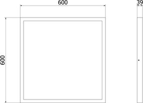 Mexen Brill-S, stropní LED panel 60×60 cm, 48 W, neutrální bílá 4000K, L206-060-060-4840-70
