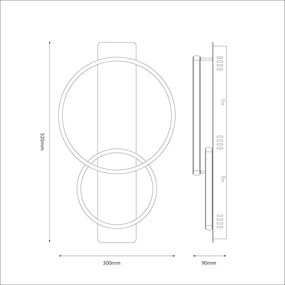 Stropní LED svítidlo Rowena, 2x LED 14w, 4000k, b/imitace dřeva