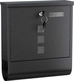 Poštovní schránka Wiltec – 305 × 100 × 338 mm, černá (60830)