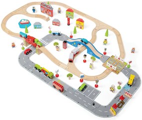 Bigjigs Rail Vláčkodráha a autodráha