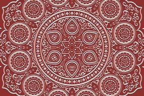 Tapeta jemná etnická Mandala v bordovém provedení - 150x100 cm