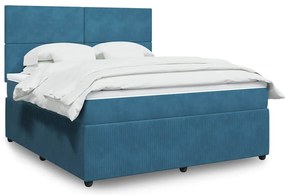 Box spring postel s matrací tmavě modrá 180x200 cm samet 3292404