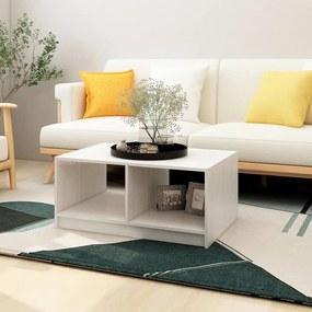 vidaXL Konferenční stolek 75 x 50 x 33,5 cm masivní borové dřevo [809910] Barva: Bílá