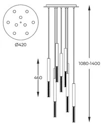 Moderní lustr ONE LED P0461-09L-B5F7