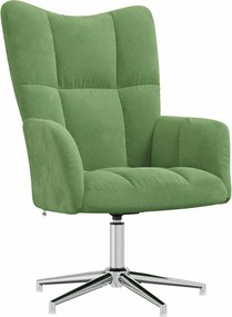 Relaxační křeslo světle zelené samet 328120