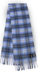 Šála z jehněčí vlny Blue Tartan široká 180x50 cm - Islander