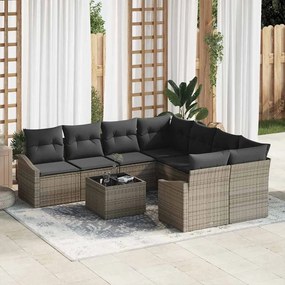Set pohovek 9 ks Šedá polyratan 3346659