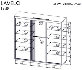 Dolmar Šatní skříň Lamelo LA19