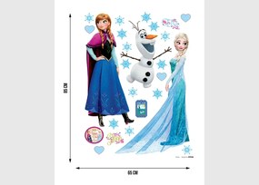 Dětská samolepka na zeď Disney Frozen – Elsa, Anna a Olaf | 65 x 85 cm | DDK1797