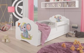 ADRK Furniture Postel s matrací, zábranou a šuplíkem CASIMO ELEPHANT 160x80 CH-Cas-Barri-Ele-160-E114