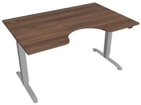 Hobis Motion Elektr. nastavitelný stůl 140x90 - HOBIS ERGO MOTION MSE 2 1400 Dekor stolové desky: ořech, Barva kovové podnože: stříbrná