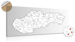 Obraz na korku černobílá mapa Slovenska