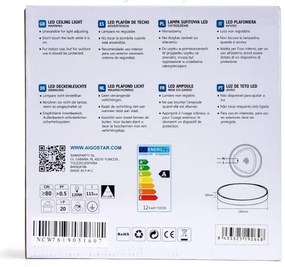 Aigostar - LED Stropní svítidlo LED/12W/230V 3000K pr. 23 cm bílá