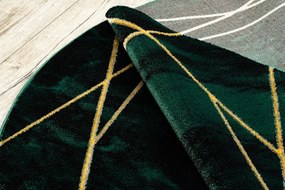 Dywany Łuszczów, POŠKOZENÝ Kusový koberec Emerald 1022 green and gold kruh, 120x120 (průměr) kruh, zelená, ložnice