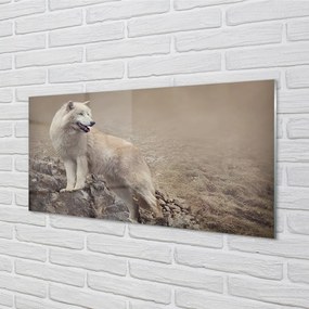 akrylový obraz vlk hory 125x50 cm