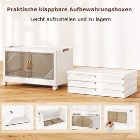 Costway 284 L Úložné boxy s víkem Stohovatelné skladovací kontejnery s kolečky