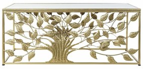 DKD Home Decor Konferenční stolek zlaté barvy se zrcadlem, strom 110 x 60 x 46 cm