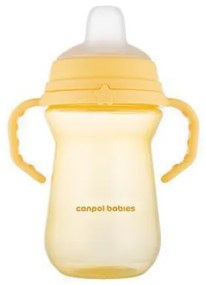 Canpol babies Hrneček se silikonovým pítkem FirstCup 250 ml Žlutý