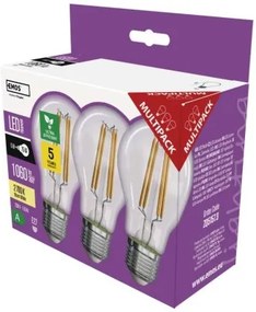 Emos lighting LED žárovka Filament A60 A CLASS/ E27 / 5 W (75 W) / 1 060 lm / teplá bílá 1525283276