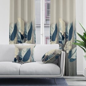 Ervi Blackout zatemňovací závěs Super print - Elegantní listí č.24