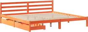 Postel bez matrace voskově hnědá 200 x 200 cm masivní borovice 3301562