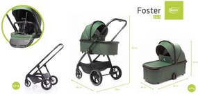 4Baby Kočárek 2v1 FOSTER  zelený