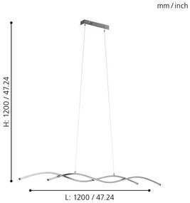 Eglo 96104 - LED lustr LASANA 2 2xLED/14W/230V