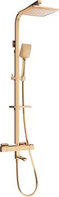 Mexen - CQ62 sprchový set s termostatickou baterií Cube, růžová- zlatá,779106295-60