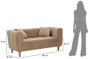 Designová pohovka Baudouin 155 cm šedá