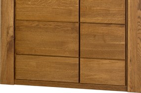 Vitrína Velvet II 12 110 cm z masivu s LED osvětlením dub Rustikal