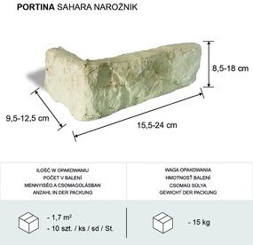 Kámen betonový Portina Sahara rohový bal=1,7 mb