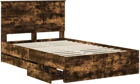 Rám postele s čelo Kouřový dub 120 x 200 cm Inženýrské dřevo 3411135
