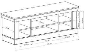 Obývací stěna ANTICA L | sestava D + stolek | 321 cm | dub lefkas | POSLEDNÍ KUS